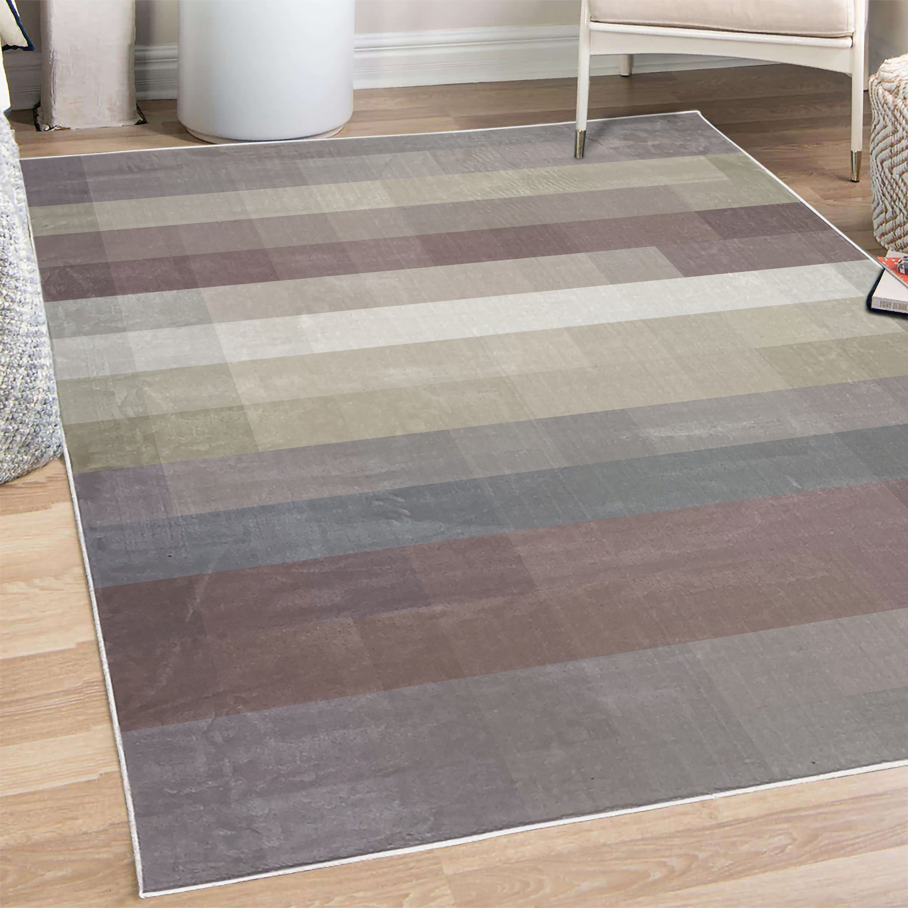 Palette Decorative Rug, Abstract Vortex Swirls and Shapes Pattern ...