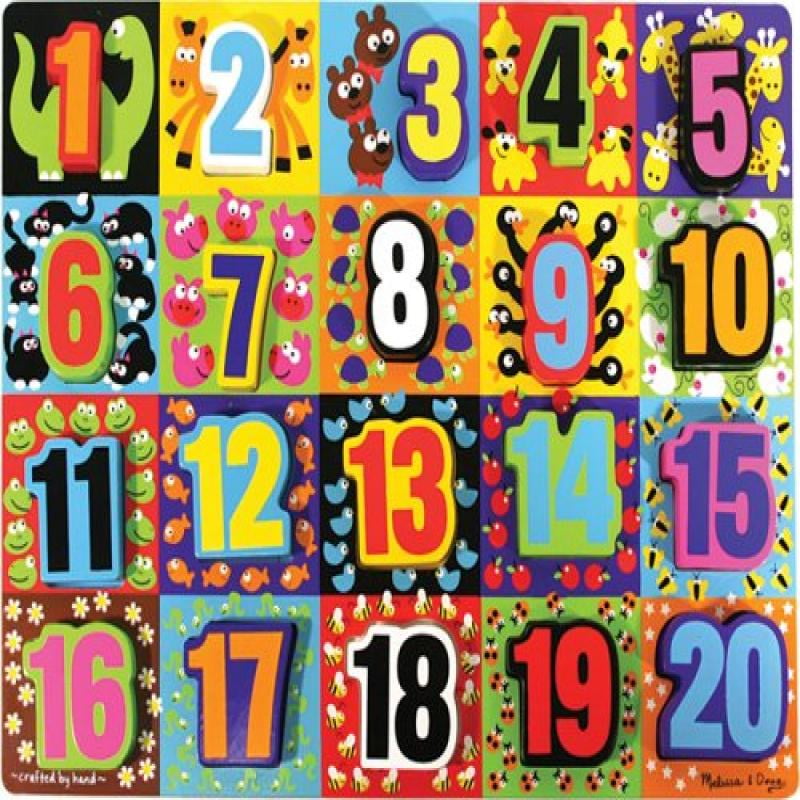 Melissa & Doug Jumbo Numbers Wooden Chunky Puzzle - Walmart.com ...