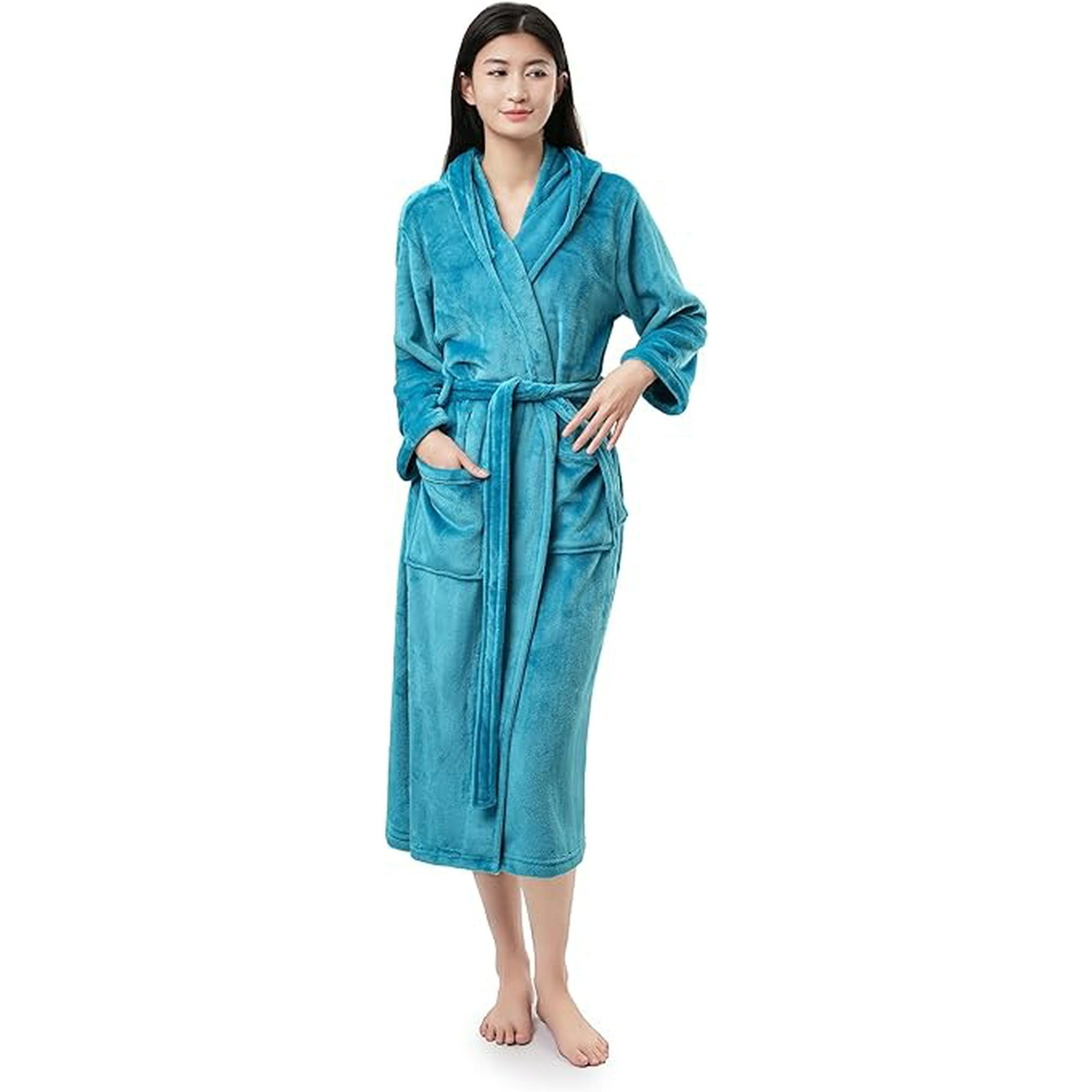 Click here for Sunny Forrest Teal Tranquility Hooded Robe With Tw... prices