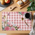 Butterfly Flower Cotton Linen Placemats Set of 2, Watercolor Pink Rose ...