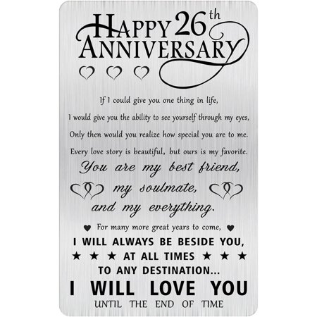 26th Anniversary Card Gifts for Husband Him, Happy 26 Years Wedding ...