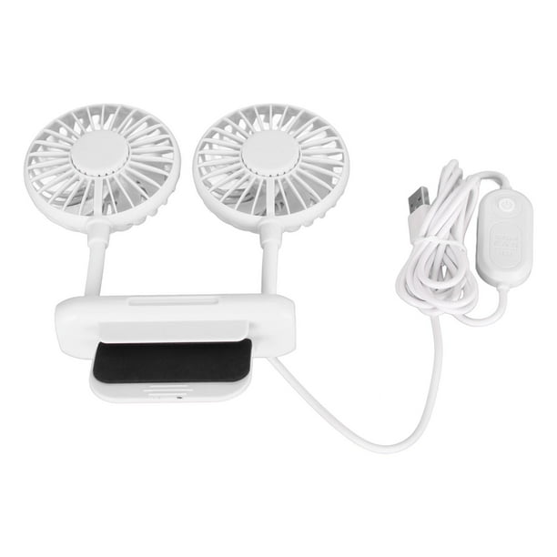 Clip On Fan, Dual Heads USB Operated Fan, 3 Speed Flexible Gooseneck ...
