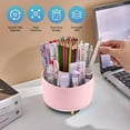 Trianu Desk Pencil Pen Holder, 5 Slots 360° Rotating Pencil Pen Holder ...