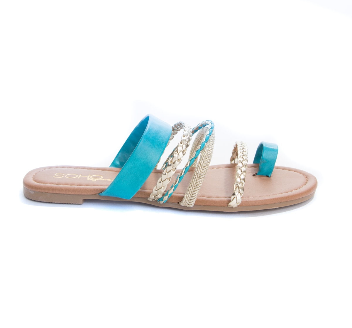 Soho Shoes Women's Multi Strap Slip On Sandal - Walmart.com