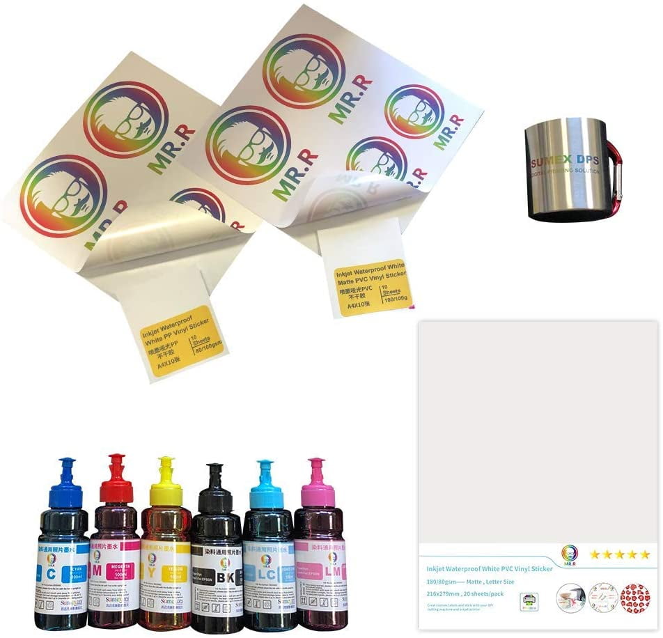 MR.R Inkjet Waterproof White Printable PVC Vinyl Sticker 180/80gsm ...