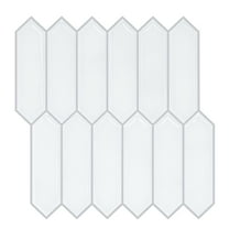 VEELIKE 6-Sheets White Long Hexagon Peel and Stick Backsplash Tiles ...