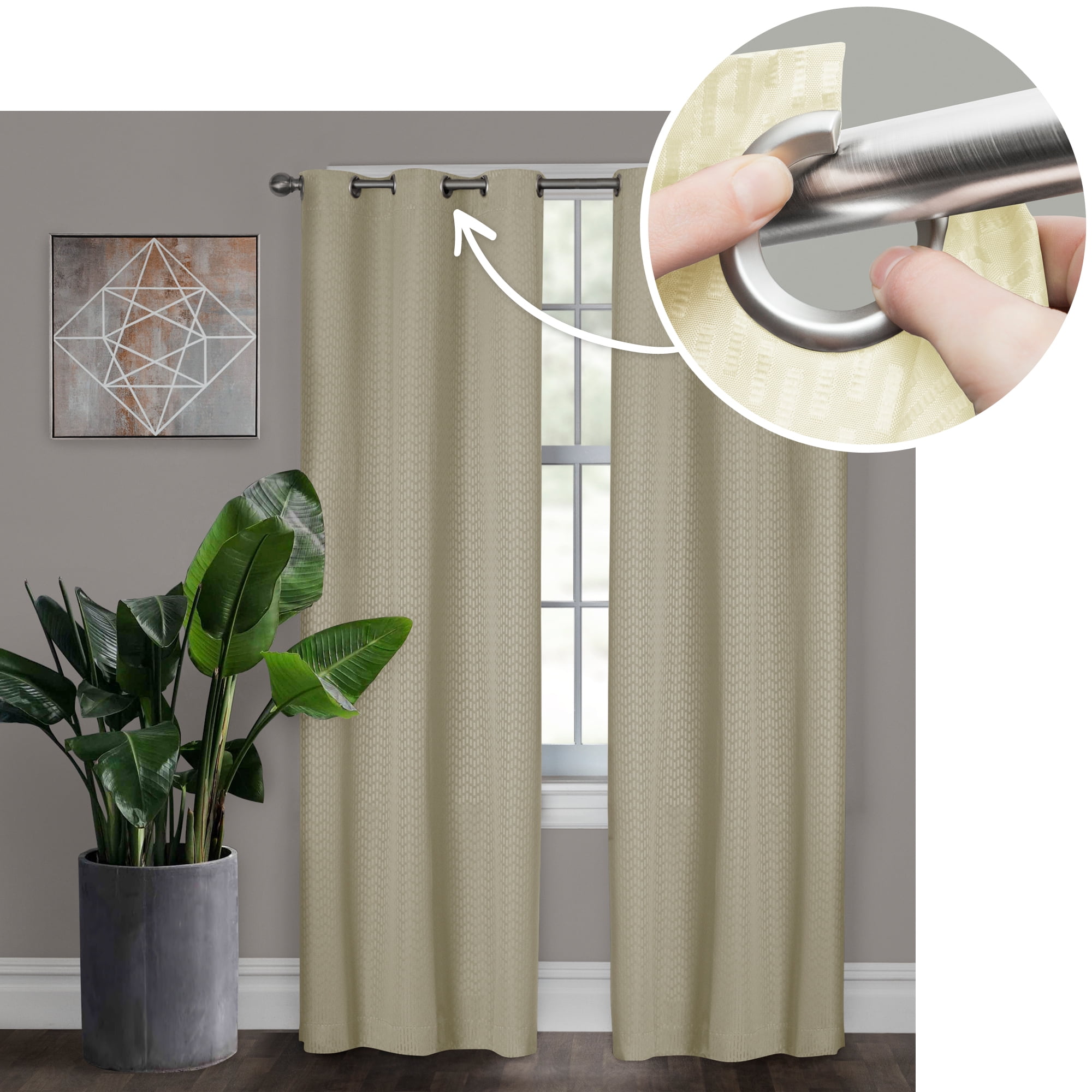Better Homes and Gardens Larson Easy Hang Grommet Window Panel ...