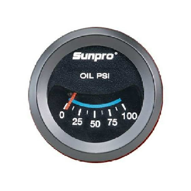 sunpro cp7982 customline mechanical oil pressure gauge - black dial ...