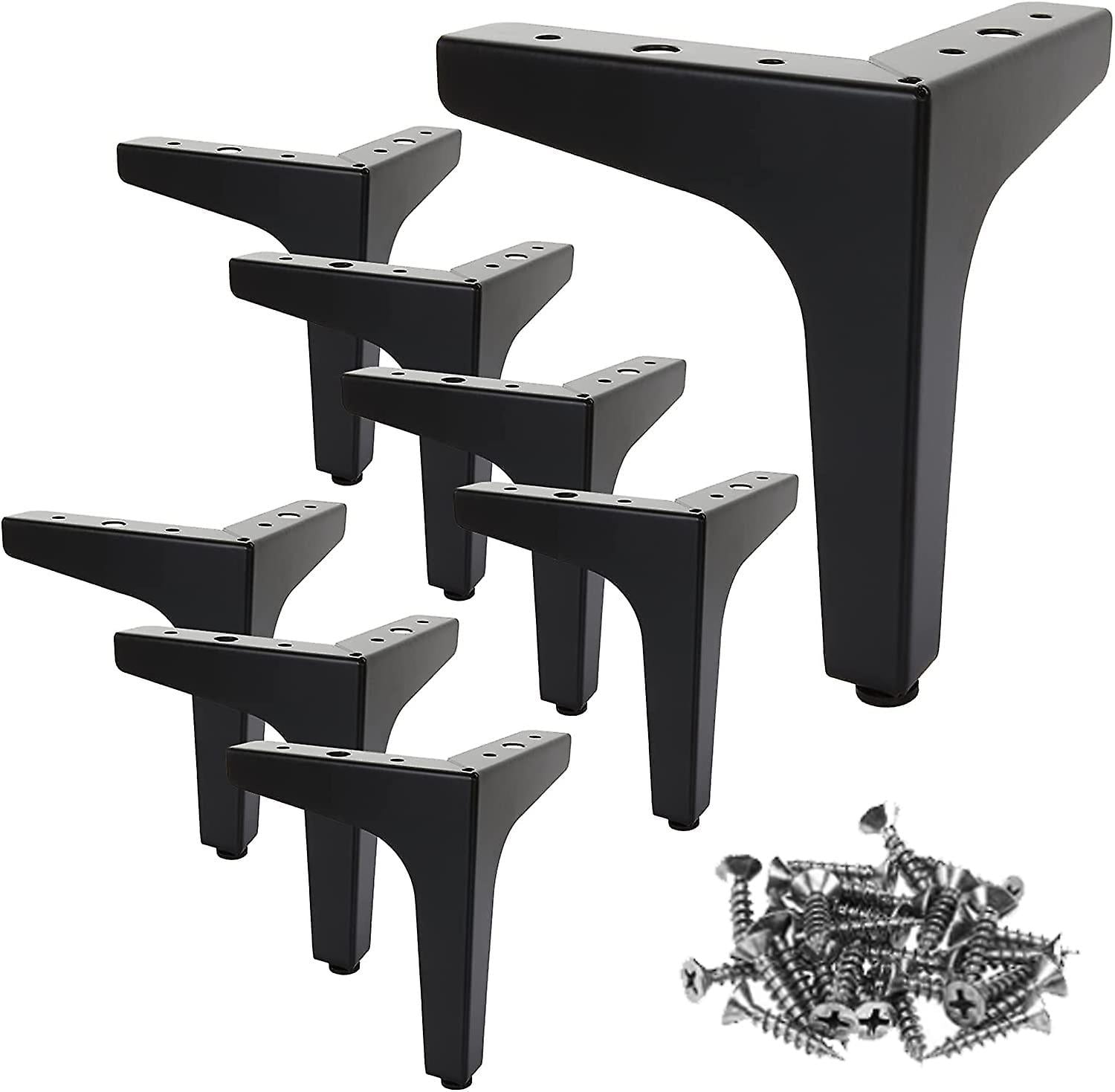 Juego de 8 patas de sofá de metal CHAO negro 13 cm carga 600 kg con ...