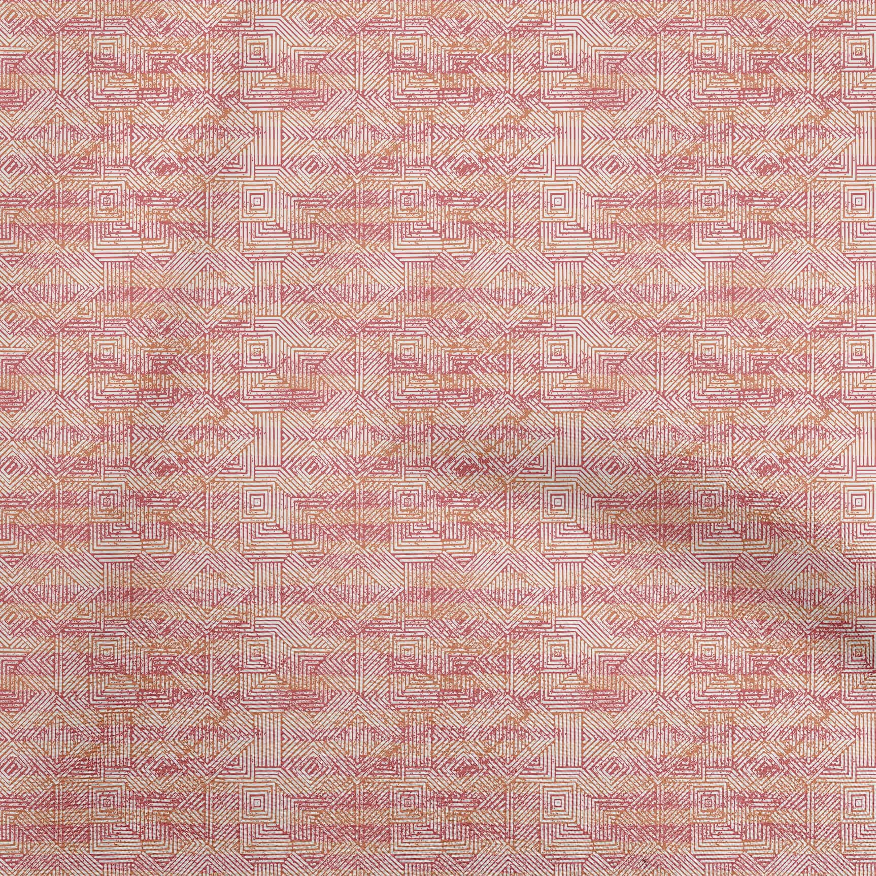 oneOone Cotton Flex Dark Rose Brown Fabric Geometric Lines With Texture ...