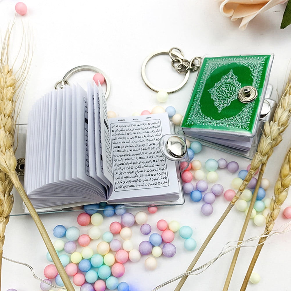 Islam Style Mini Quran Book Vintage Keychain Holder Ring Pendant Decor ...