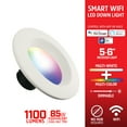 Energizer 6 inch Smart Wi-Fi LED Downlight, Multi-Color, Indoor Ceiling ...