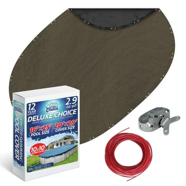Robelle 10-Year Super Oval Winter Pool Cover, 16 x 32 ft. Pool ...