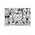 Cartoon Cat Sun Shade Sail 12'X16' Cute Dog Black White Line Animal ...