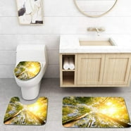 ABPHQTO White Buffalo Plaid 3 Piece Bathroom Rugs Set Bath Rug Contour ...