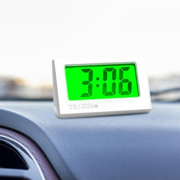 Mini Digital Clock Solar Car Clock With Temperature Display - Digital ...