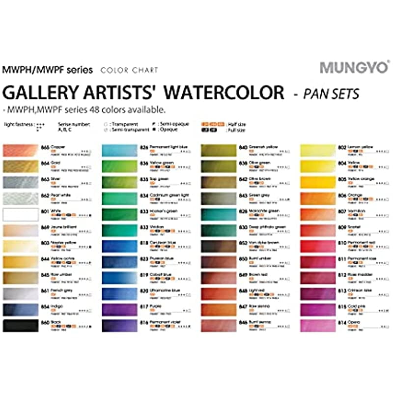 Buy Mungyo Professional Half Pan Size Water Colors Set in Tin Case ...