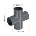 Uxcell Tee Shape Tubing Cross Joint Connectors Adapters Water Pipe ...