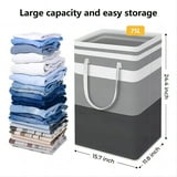 Juemel 75L Large Laundry Basket, Foldable Waterproof Cotton Linen ...