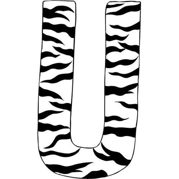 10in. Zebra Animal Print Letter Decals Stickers from A to Z - Walmart.com