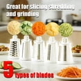 Rotary Cheese Grater 5-in-1 Light Green with Replaceable Stainless ...