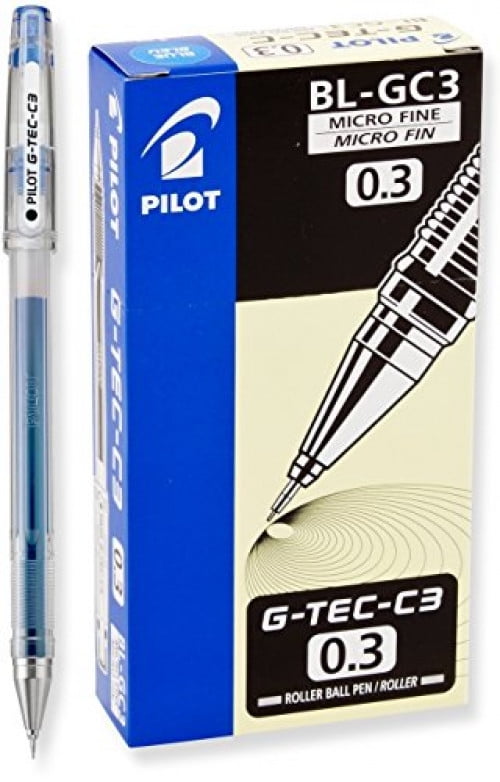 Pilot G-Tec-C Gel Rolling Ball Pens, Micro Fine Point, Blue Ink, Dozen ...