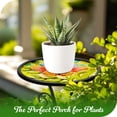 G128 12 in Round Glass Outdoor Side Table Butterfly Pattern ...
