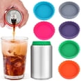 Pnellth Silicone Soda Can Cover Lids Food Grade Vibrant Color Leakproof ...