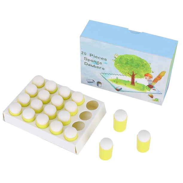 20 esponjas para dedos amarillas para niños, almohadillas de tinta para ...