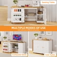 Craftian 60.9in White Folding Sewing Craft Table with with Charging ...