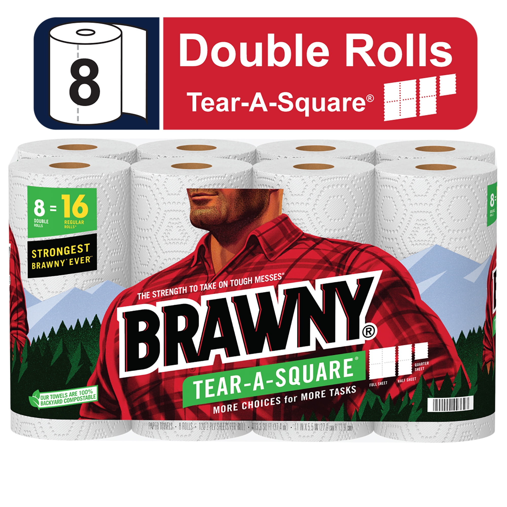 Brawny Tear A Square Paper Towels White 3 Sheet Sizes 8 Double Rolls brawny-tear-a-square-paper-towels-white-3-sheet-sizes-8-double-rolls