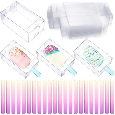 75 Pieces Clear Popsicle Cakesicle Boxes Cakesicle Boxes Plastic Candy ...
