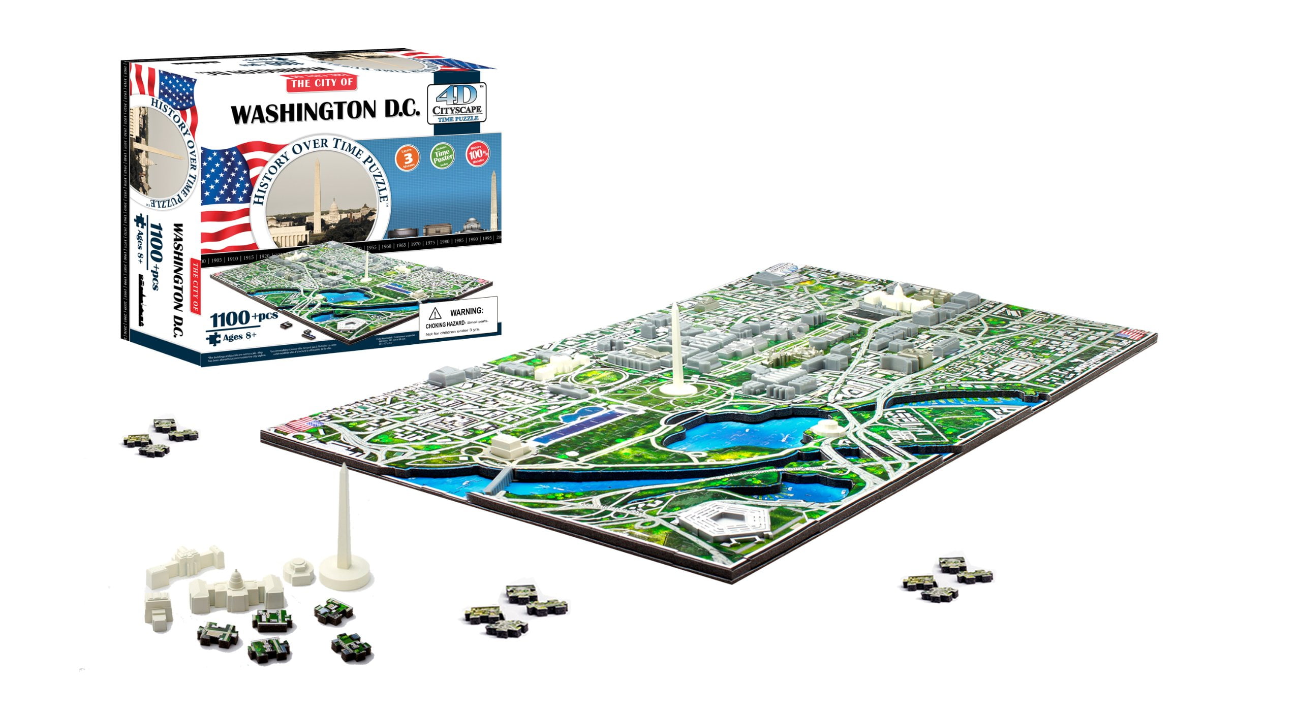 4D Washington Dc Skyline Time Puzzle