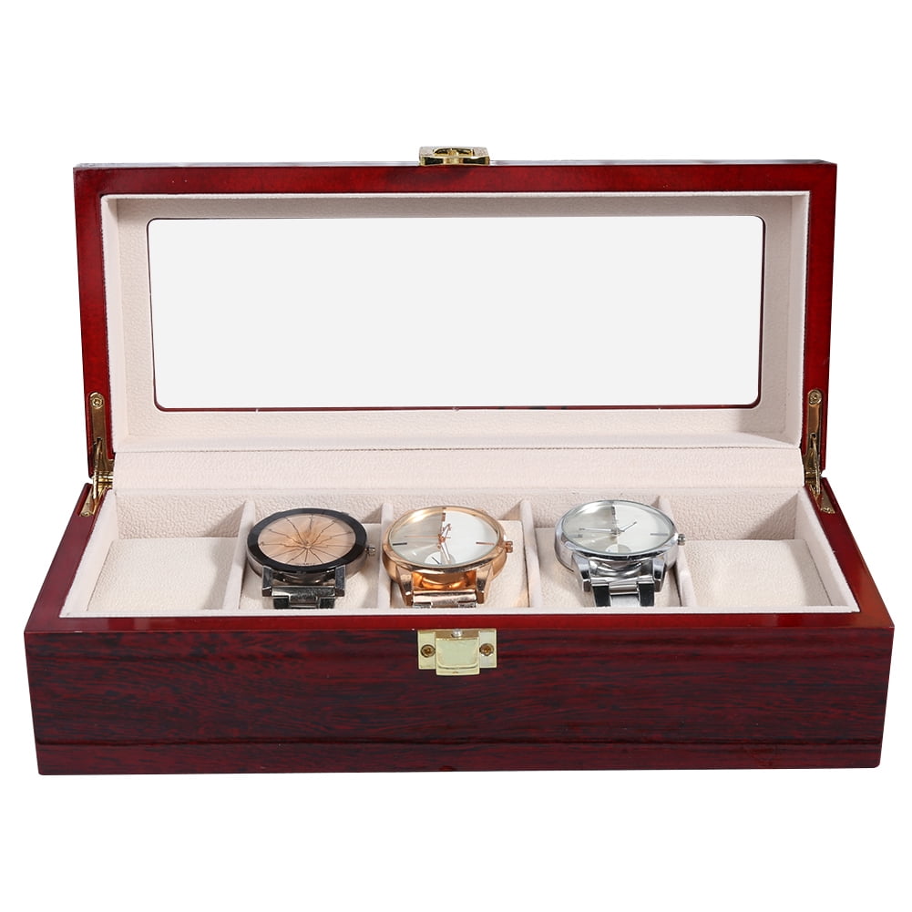 Click here for Estink Wooden 5 Grid Anti-Slip Watch Box  Watch Bo... prices