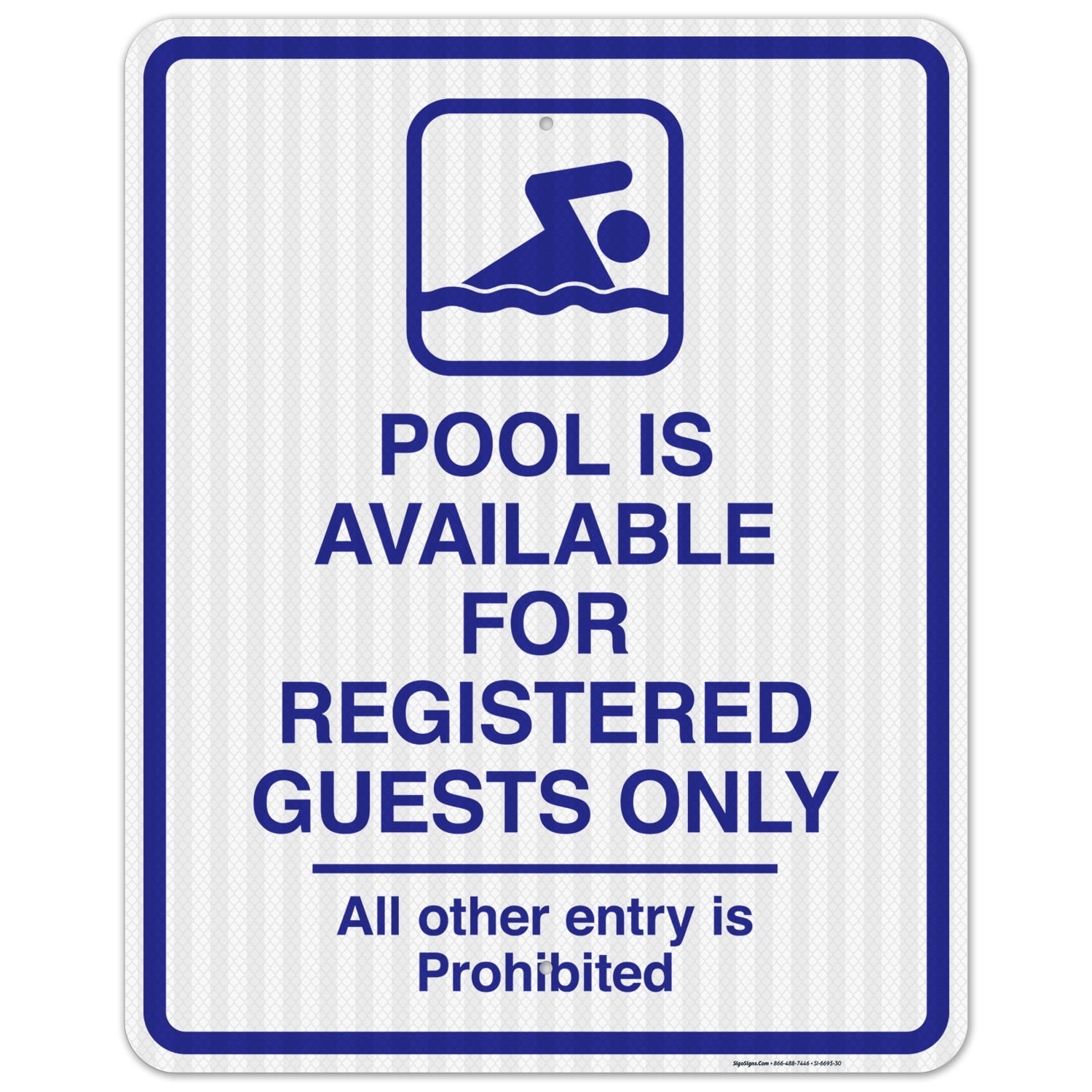 Pool Is Available For Registered Guests Only Sign, Pool Sign, - Walmart.com