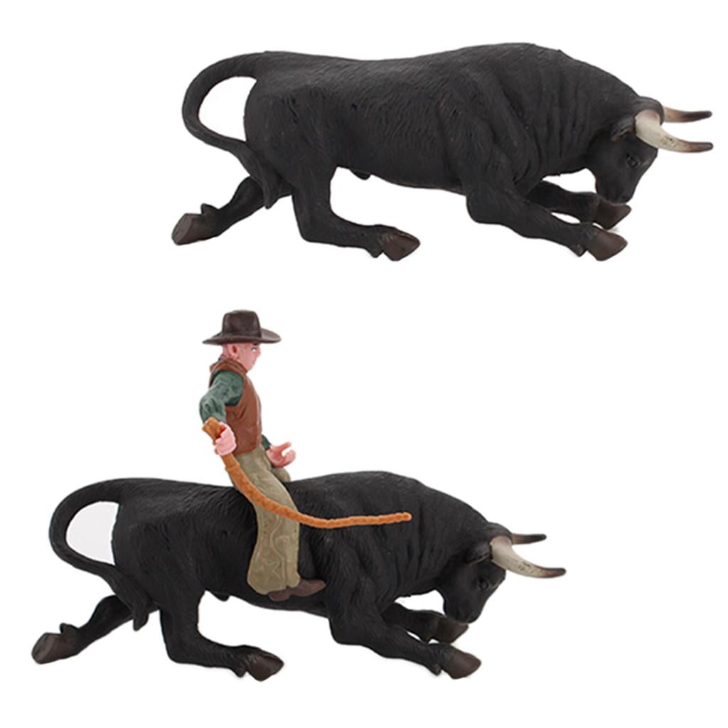 Buy Bull Riding Doll Action Animals Figures Model Static Statue for ...
