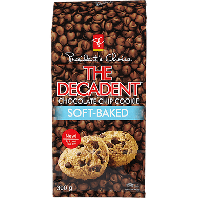 President's Choice Decadent Soft-Baked Chocolate Chip Cookie 300g/10 ...