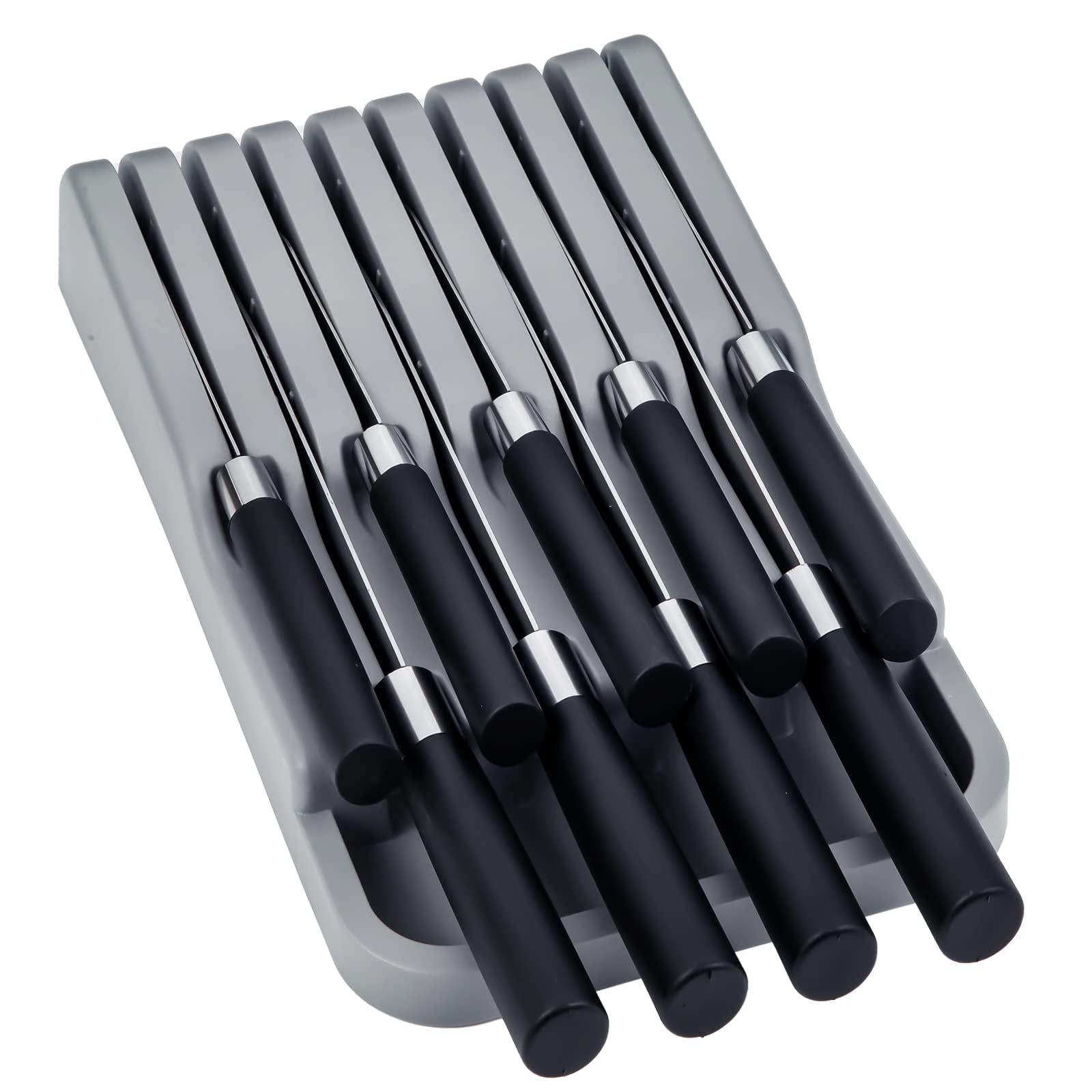 Kitchen Drawer Organizer Tray,2 Tier Knife Holder in-Drawer Knives ...
