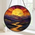 Decorative Round Window Hanging – Sunset River Glass Artwork - Walmart.com