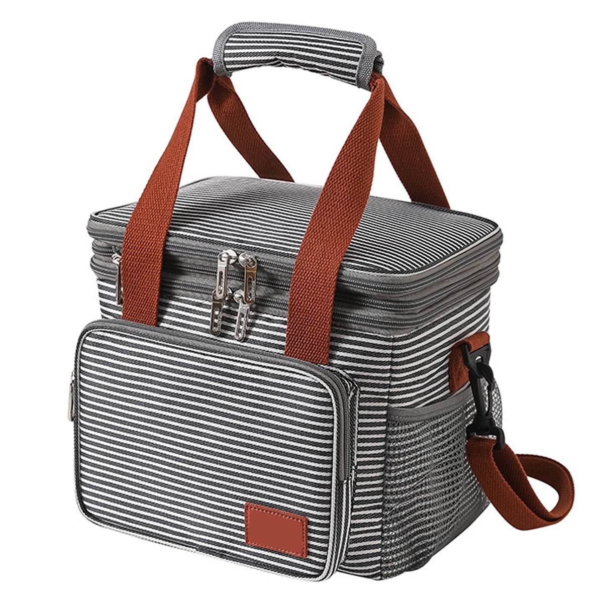 Double layer insulation pack Lunch bag Bento insulation bag Outdoor ...