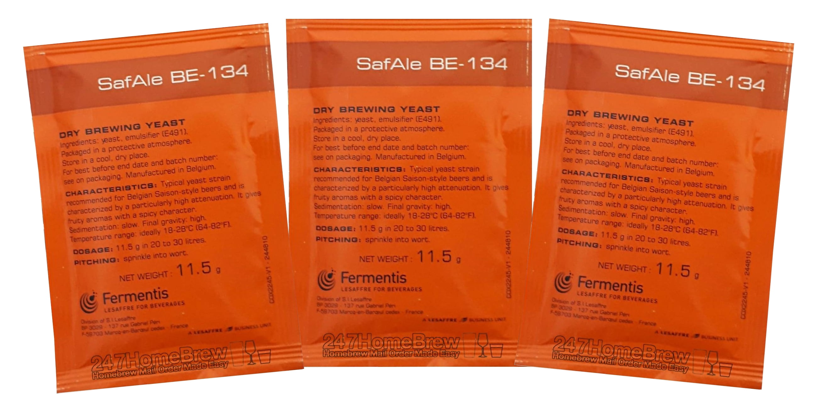 Safale BE-134 Dry Yeast - 11.5 g (3 Packs) - Walmart.com