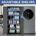 Metal Storage Cabinet with 2 Doors and 4 Adjustable Shelves, 71" Steel ...