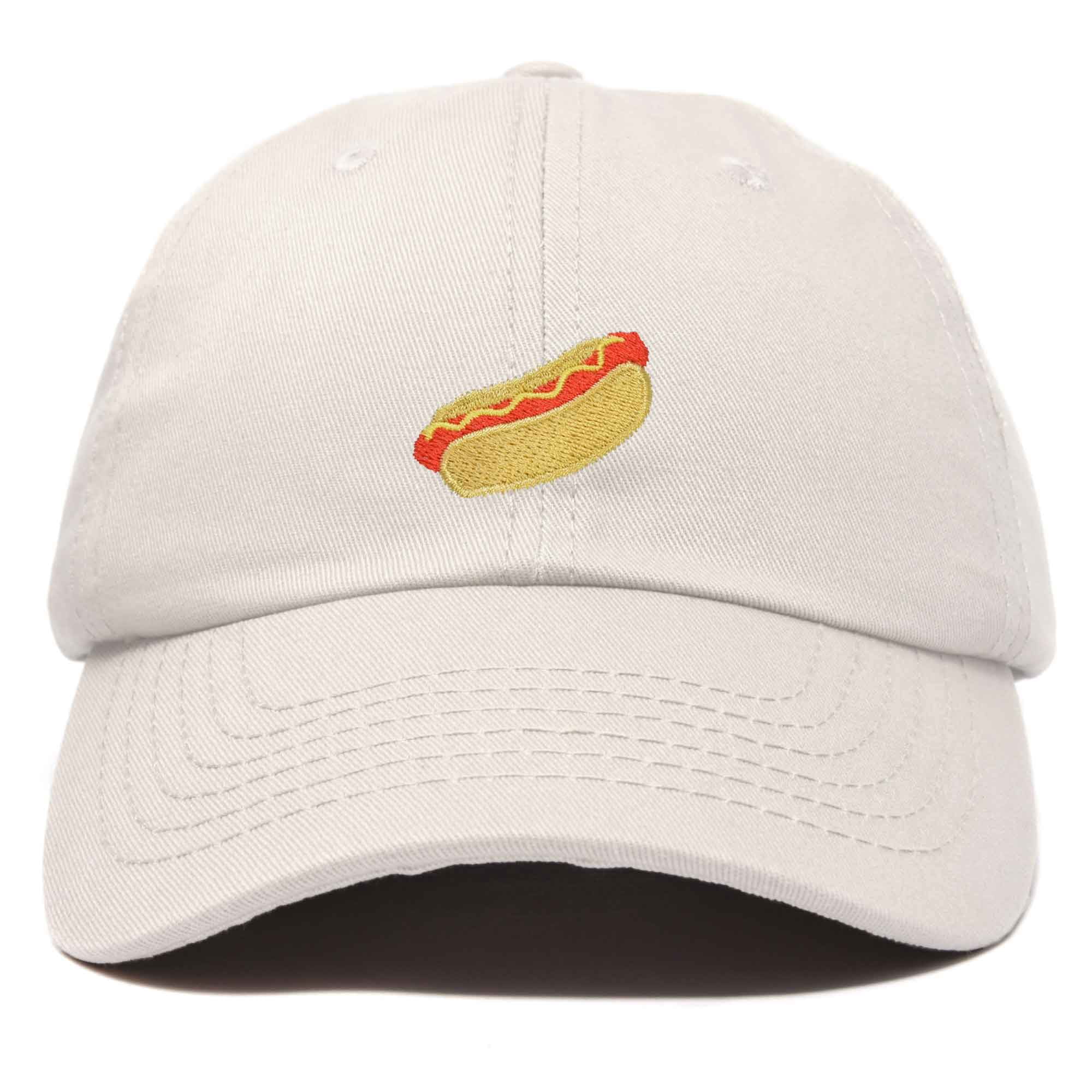 DALIX Hot Dog Hat Embroidered Mens Womens Baseball Cap in Beige ...