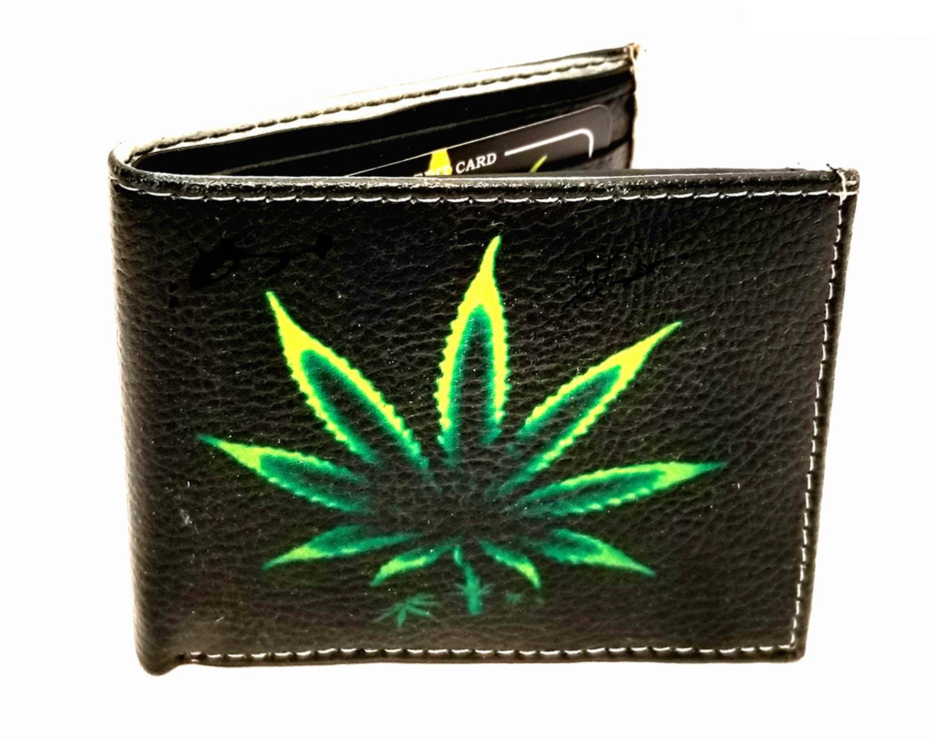 Novelty Design Genuine Leather Men's Bifold Wallet 100 Dollar Virgin ...