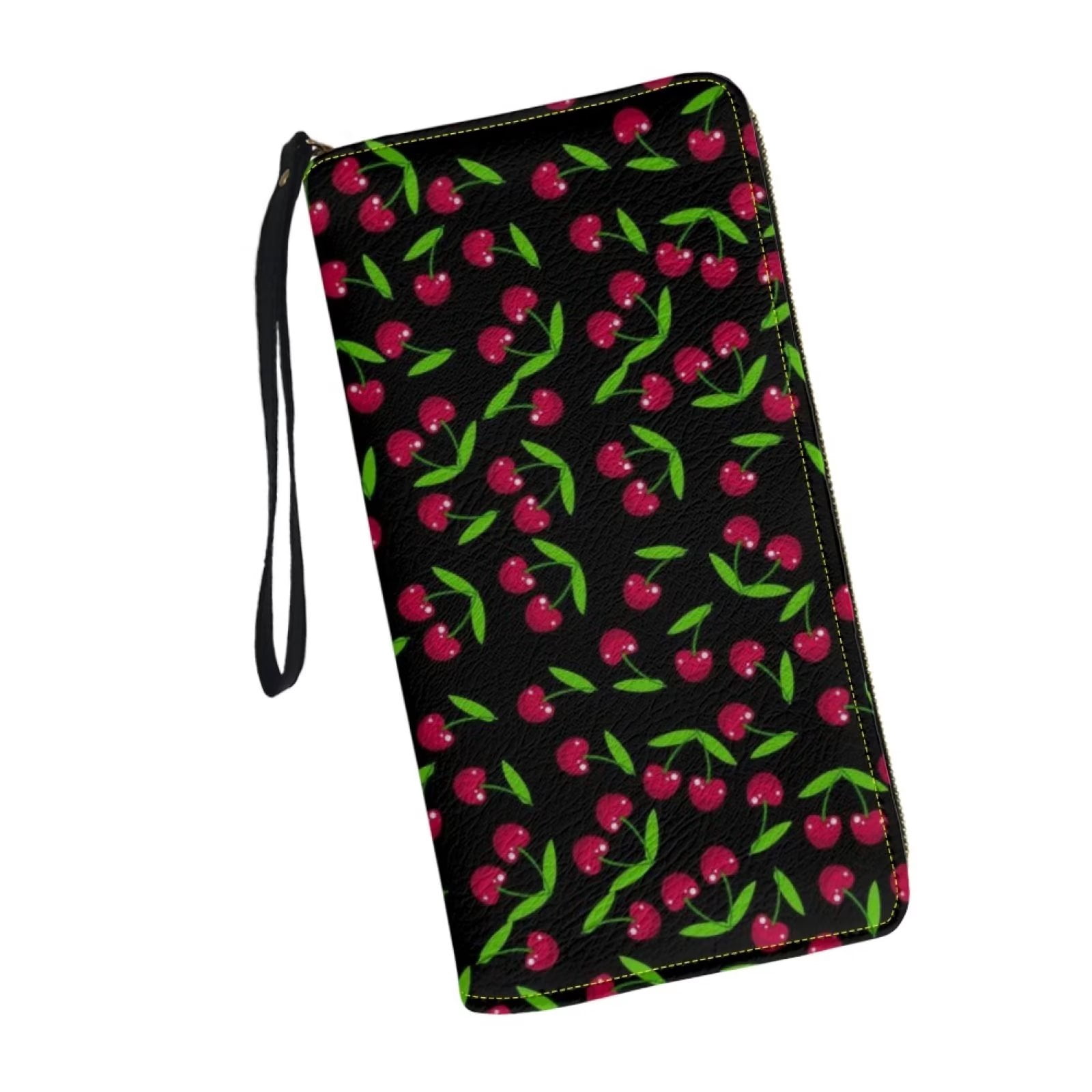 Diaonm-Cartoon Cherry Bracelet Wallets for Women and Ladies,PU Leather ...