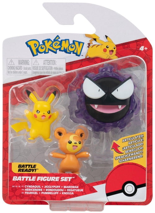 Pokemon 3-in Battle Action Figure Set 3-Pack - Teddiursa, Pikachu ...