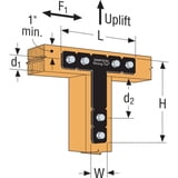 Simpson Strong-Tie 2 ft. x 12 in. x 12 in. Steel 12 Gauge T Strap OT ...