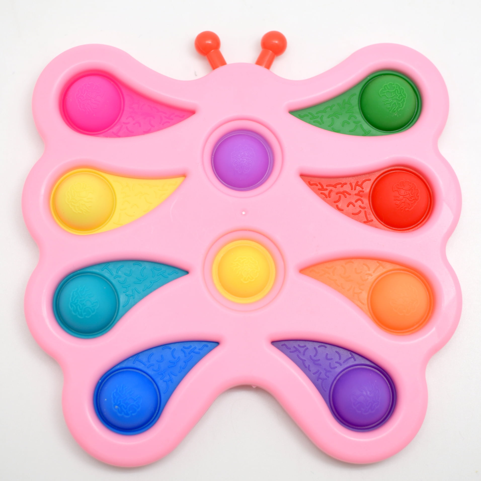 Butterfly Push Bubbles Pop Fidget Sensory Toy, Loud Side and a Quiet ...