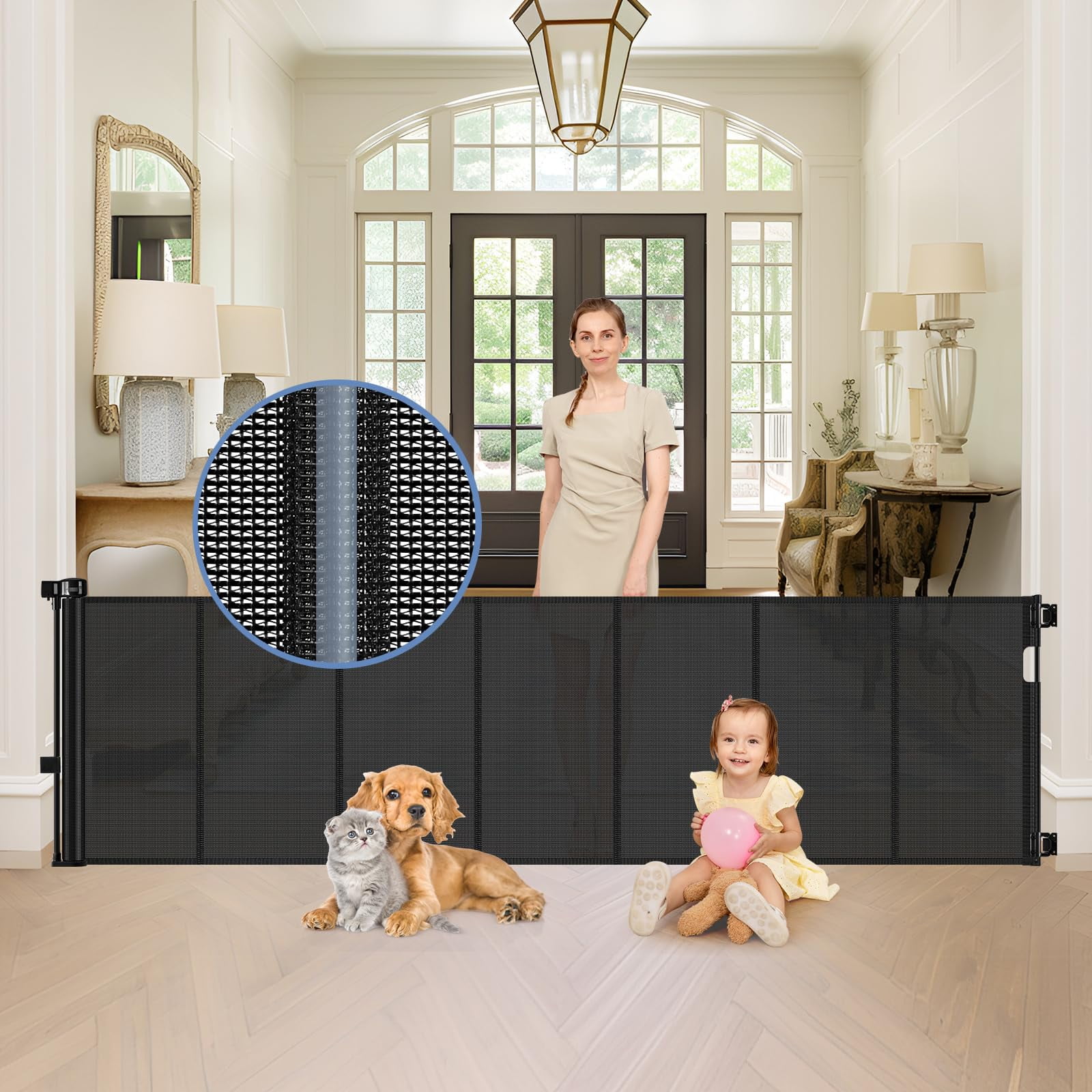 Click here for Sair Pet Reinforced 90 Inch Retractable Baby Gates... prices
