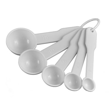 Kitchen 1ml 5ml 15ml 50ml 100ml White Plastic Measure Spoon Set ...
